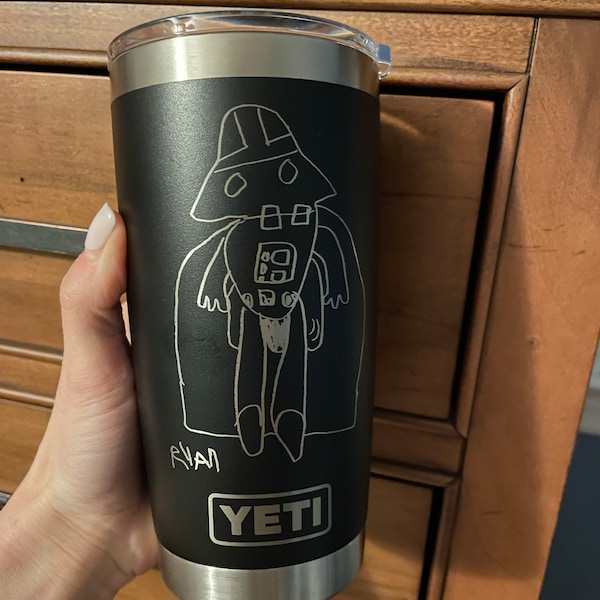 Child's Drawing Engraved YETI Rambler Tumbler | Father's Day | Mother's ...