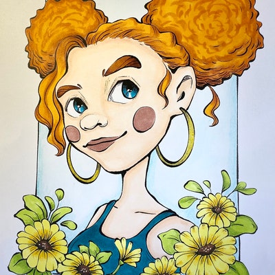 Girls Portrait Stylized Coloring Pages, Letter Size, Procreate, by ...