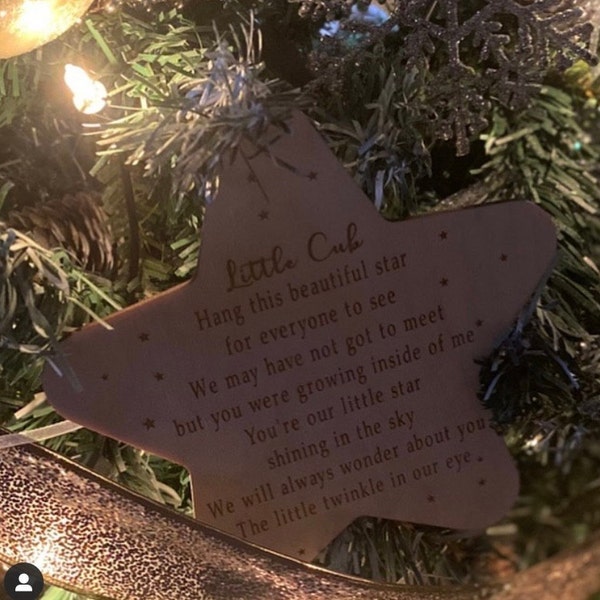 Baby Loss & Remembrance Star Miscarriage Keepsake Gift - Angel Baby ...