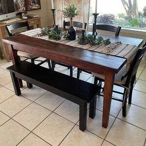 Tavern Farmhouse Bench Rustic Solid Wood Bench / Stained All | Etsy