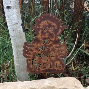 Do Not Wake the Troll Metal Garden Art or Yard Sign - Free Shipping to ...