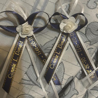 100pcs-50-24 Pcs Personalized Ribbons Funeral Favors, Ribbons With ...