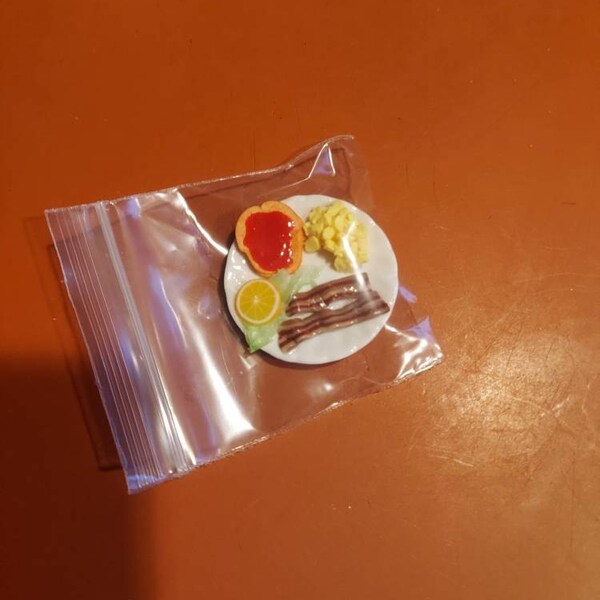Bacon and Scrambled Eggs Breakfast; One Inch Scale; 1:12 Scale ...