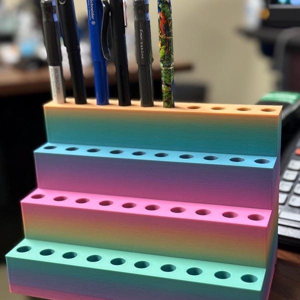 Pen Display 3D Printed Stair Step Beaded Pen Display - Etsy