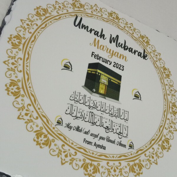 Personalized Umrah Hajj Mubarak Slate: Islamic Pilgrimage Gift - Etsy UK