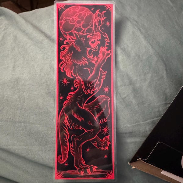 Werewolf Bookmark, Collectible Laminated Art Bookmark, Horror Fan Gift ...