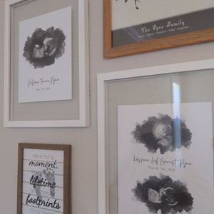 Baby Ultrasound Art, Watercolor Sonogram Print, Baby Shower Gift ...