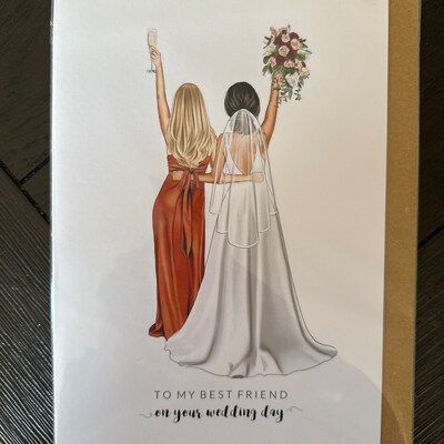 DIGITAL PRINTABLE / Bride and 5 Bridesmaids Personalised Card Card for ...