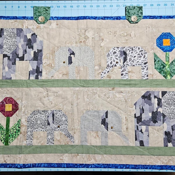 Elephant Parade Quilt Pattern, PDF, Instant Download, Modern Patchwork ...