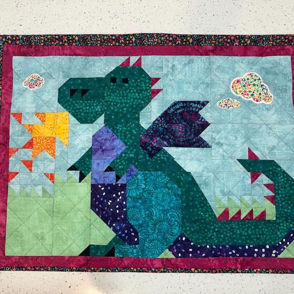Boris the Dragon Quilt Pattern - Etsy