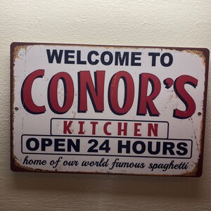 CUSTOM WELCOME to KITCHEN Sign, Personalized Kitchen Sign, Vintage ...