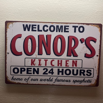 CUSTOM WELCOME to KITCHEN Sign, Personalized Kitchen Sign, Vintage ...