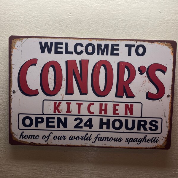 CUSTOM WELCOME to KITCHEN Sign, Personalized Kitchen Sign, Vintage ...