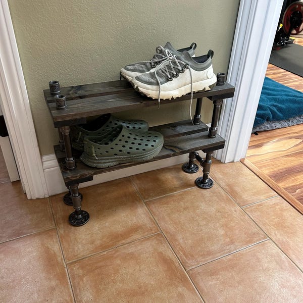 8" Depth Industrial Shoe Rack, Shoe Storage, Shoe Rack, Entryway Shoe ...