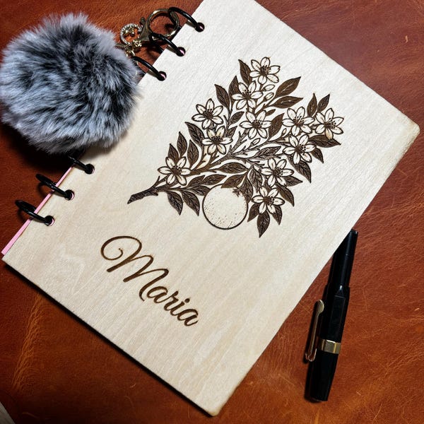 Personalized Wood Journal A5 | Custom Engraved Notebook | Customizable ...