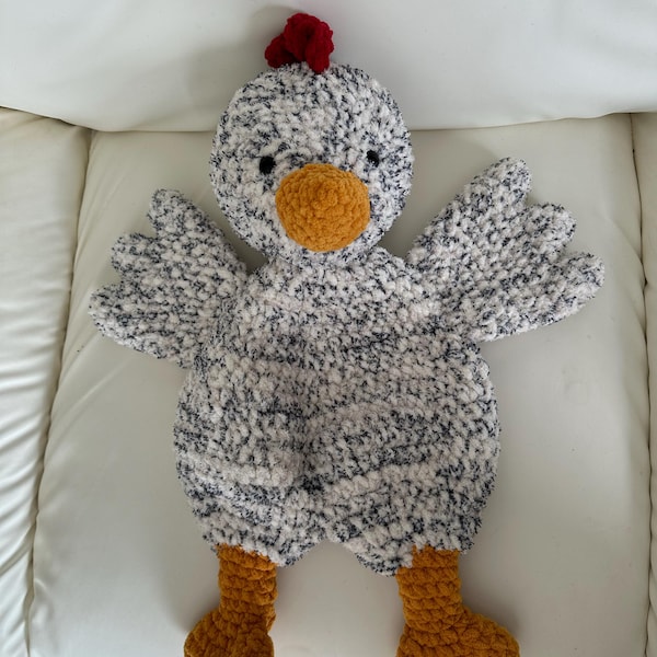 Crochet Chicken Lovey Snuggler Safety Blanket: Henrietta the Baby ...