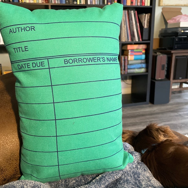 Library Card Pillows // Librarian Gift // Reading // Book Lover ...