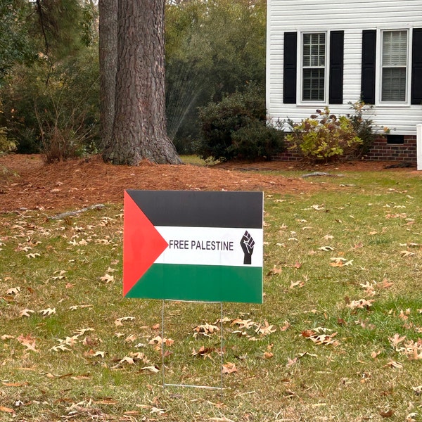 Free Palestine Flag Yard Sign 24" X 18" - Coroplast Long Lasting Rust ...