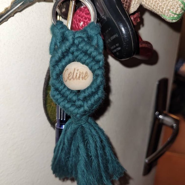 Personalized Macrame Name Keychain, Unique Bridal Party Gift, Backpack ...