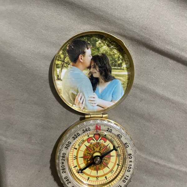 Engraved PHOTO Compass, Personalized Compass, Bride Gift, Groom Gift ...