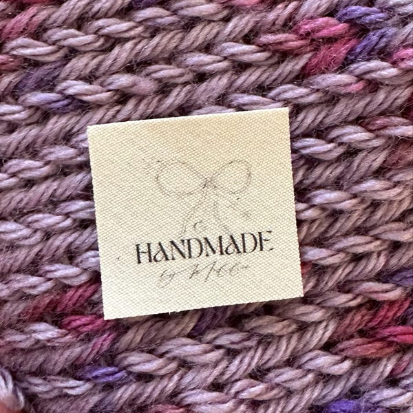 Handmade Labels for Knitted Items Small Organic Cotton Tags ...