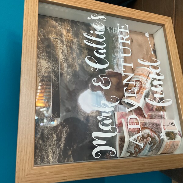 Personalised Money Box Frame, Honeymoon Fund Frame, Wedding Fund Frame ...