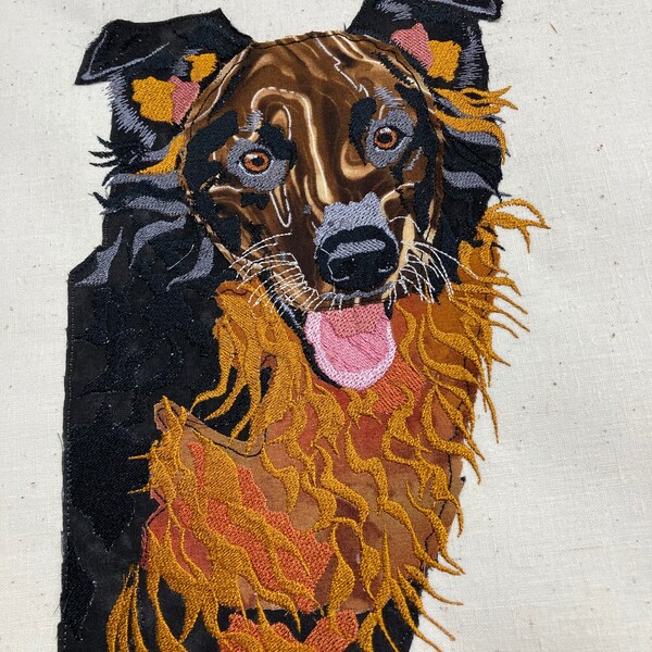 Raw Edge Applique 'RANGER the Border Collie/aussie Shepherd' - Etsy