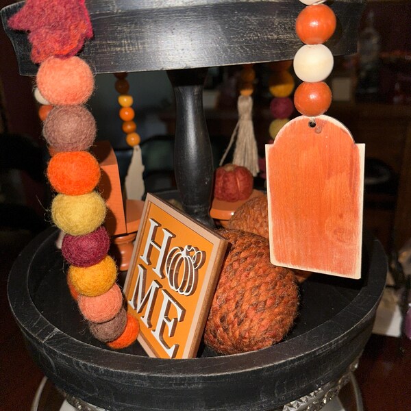 Tier Tray Signs // Candy Corn Themed Signs // Halloween Decor // Tiered ...