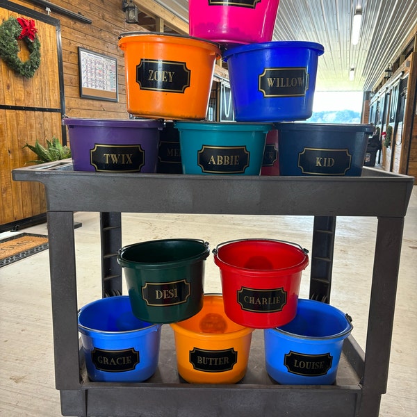 Name Plate Decals | Size 3x6 | Horse Bucket Labels | Vinyl Name Plate ...