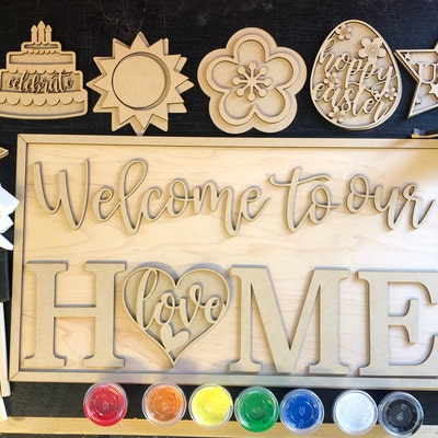 Interchangeable HOME Sign Glowforge Sized File SVG, Home Sweet Home - Etsy