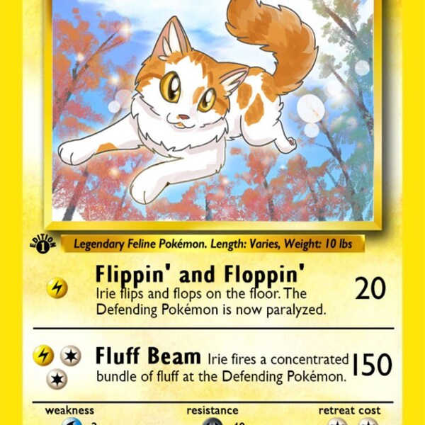 Holographic Pokémon Card - Etsy