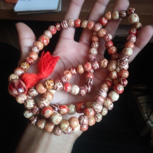 108 Bead Buddhist Mala, 108 Mala, Wooden Bead Mala, Hand Carved Prayer ...