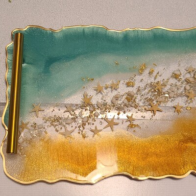 Resin Ocean Coaters 16 Dollars per Coaster with Seashell Embelishments . - Etsy