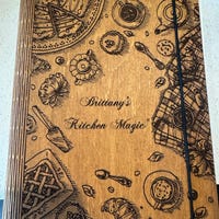 Personalized Wooden Recipe Book Binder Custom Journal Cookbook Notebook ...