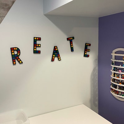 Black brick Script Wall Letters, Embedded With Real Bricks. - Etsy