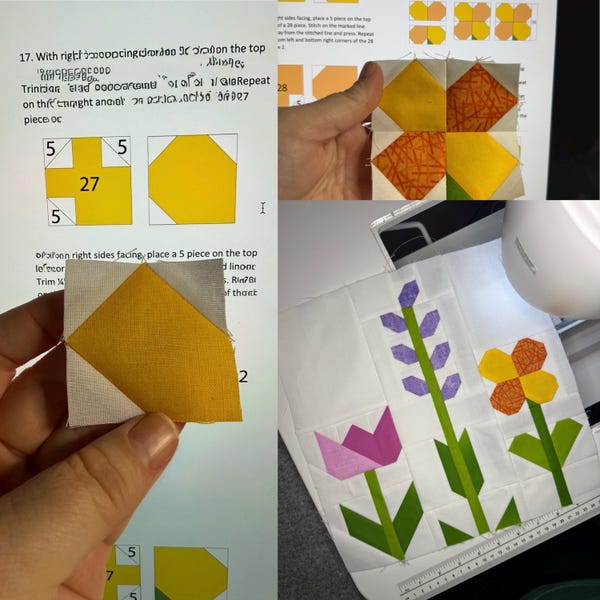 Cone Flowers Quilt Block Pattern PDF Spring Echinacea Flower ...