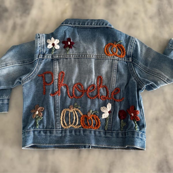 Hand Embroidered Denim Jackets. Personalized Denim Jackets, Girl Jacket ...
