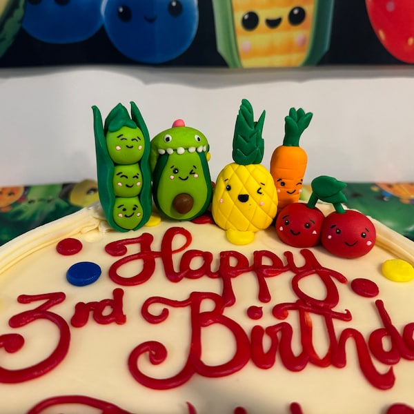 Fruits Cake Topper Fondant Fruits Fondant Veggies Fruits Cake ...