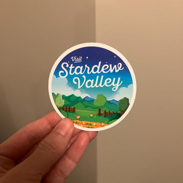 Visit Stardew Valley Sticker Stardew Valley Stardew Gamer Girl Sticker ...