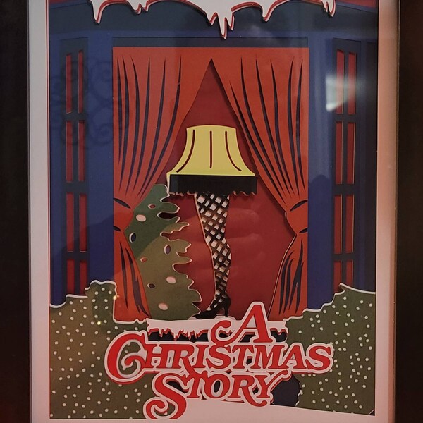 A Christmas Story 3D Box Paper Cut, A Christmas Story Light Box Svg, A ...