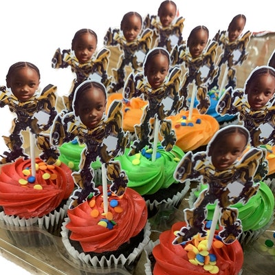 Pilot Custom Face Cupcake Toppers, Airlines Pilot, Graduation Pilot ...