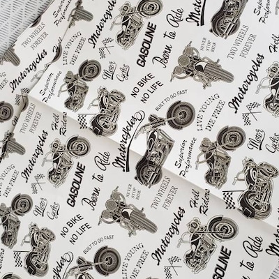 Motorcycle Wrapping Paper Motorcycle Gift, Motorcycle Present, Wrapping ...
