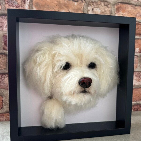 Personalized 3D Felted Dog Portrait, Commissioned Portrait , Custom Pet ...