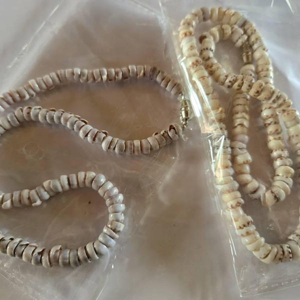 Nassa Shell Long Lei Necklace - 1, 2, 3, 4, 5 or 6 Strands About 56 ...