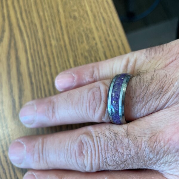Peace and Calm Ring - Amethyst Inlay - Etsy