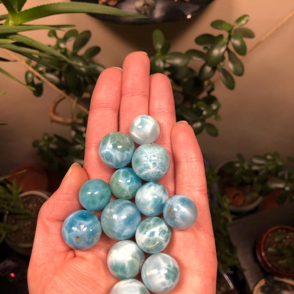 229g AAA Semi Polished Larimar Stone, Blue Gemstone From Dominican ...