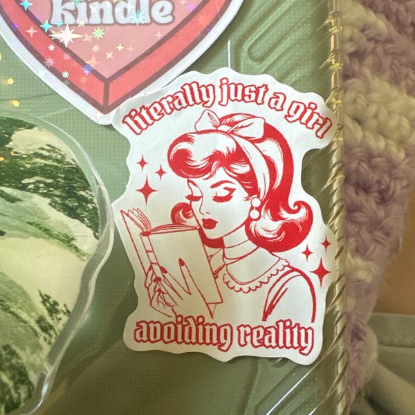 Crying Over Book Boyfriends Sticker | Kindle Stickers, Bookish Stickers ...