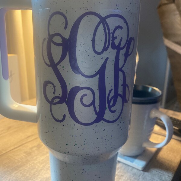 Monogram Decal | Monogram Sticker | Monogram Decal for Yeti Tumbler ...