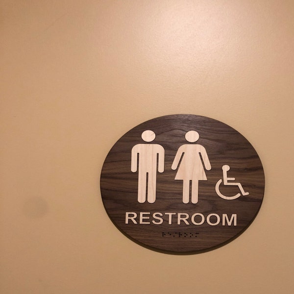 ADA Braille Restroom Sign Set - Men Women Handicap Bathroom - Various ...