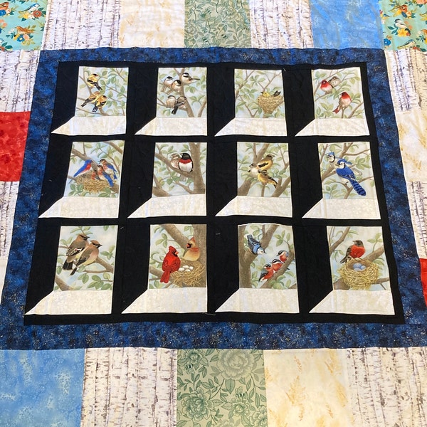 Birds in Tree Fabric Panel #2748-12 Block Panel Approx 23" Wide X 21 ...